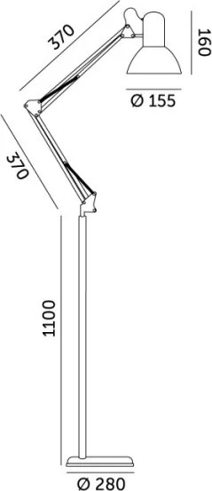 BRILAGI - Flexibilní stojací lampa TASKER 1xE27/60W/230V 184 cm bílá
