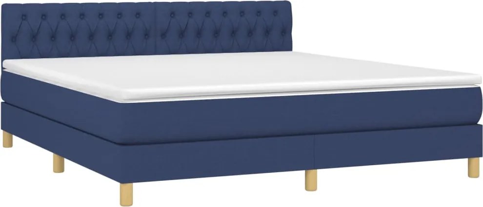 Box spring postel s matrací modrá 180x200 cm textil 3140879