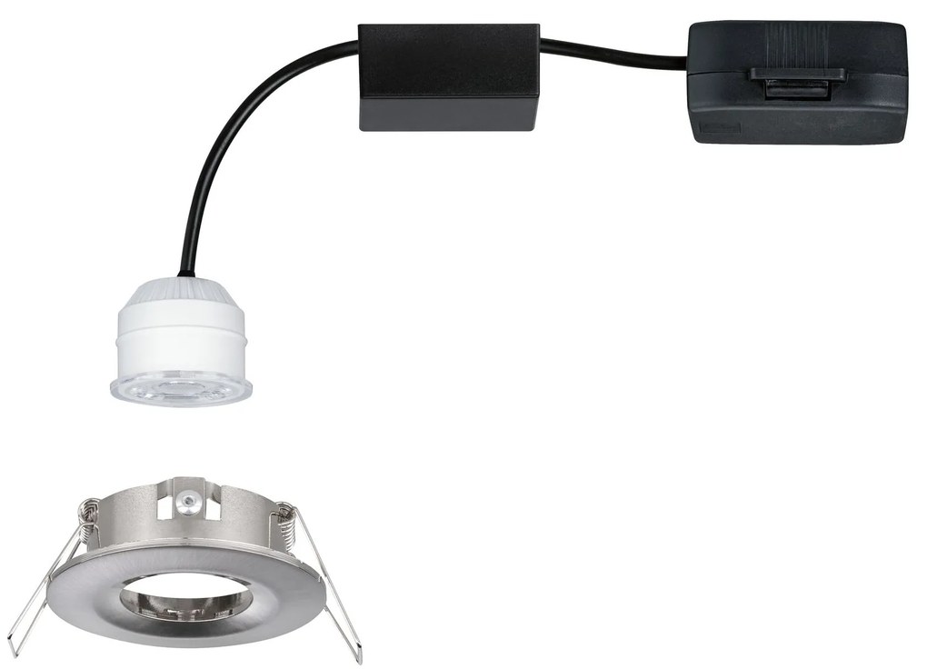 Paulmann 94300 Nova Mini, bodovka z kartáčovaného kovu, 1x4W LED 2700K, prům. 6,5cm, IP44
