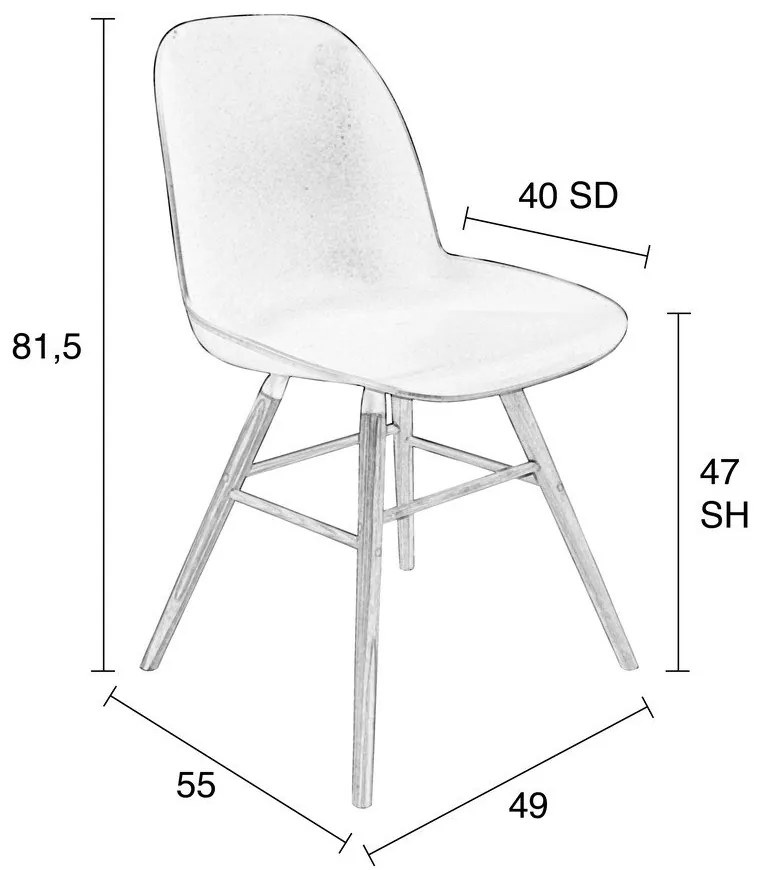 Světle šedé jídelní židle v sadě 2 ks Albert – Zuiver