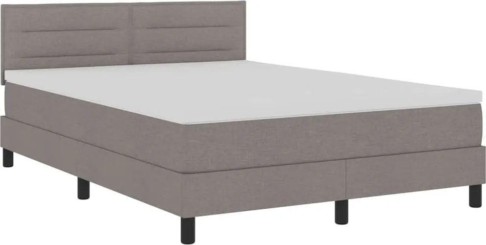 Postel s boxspringem s čelo Taupe 140 x 200 cm textil 3338619