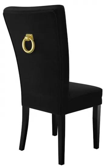 Čalouněná jídelní židle ST67 + klepadlo, Barva:: černá, Barva: černá, Potah: Magic Velvet 2258