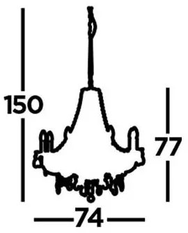 Searchlight 8888-8CL - Lustr na řetězu MARIE THERESE 8xE14/40W/230V