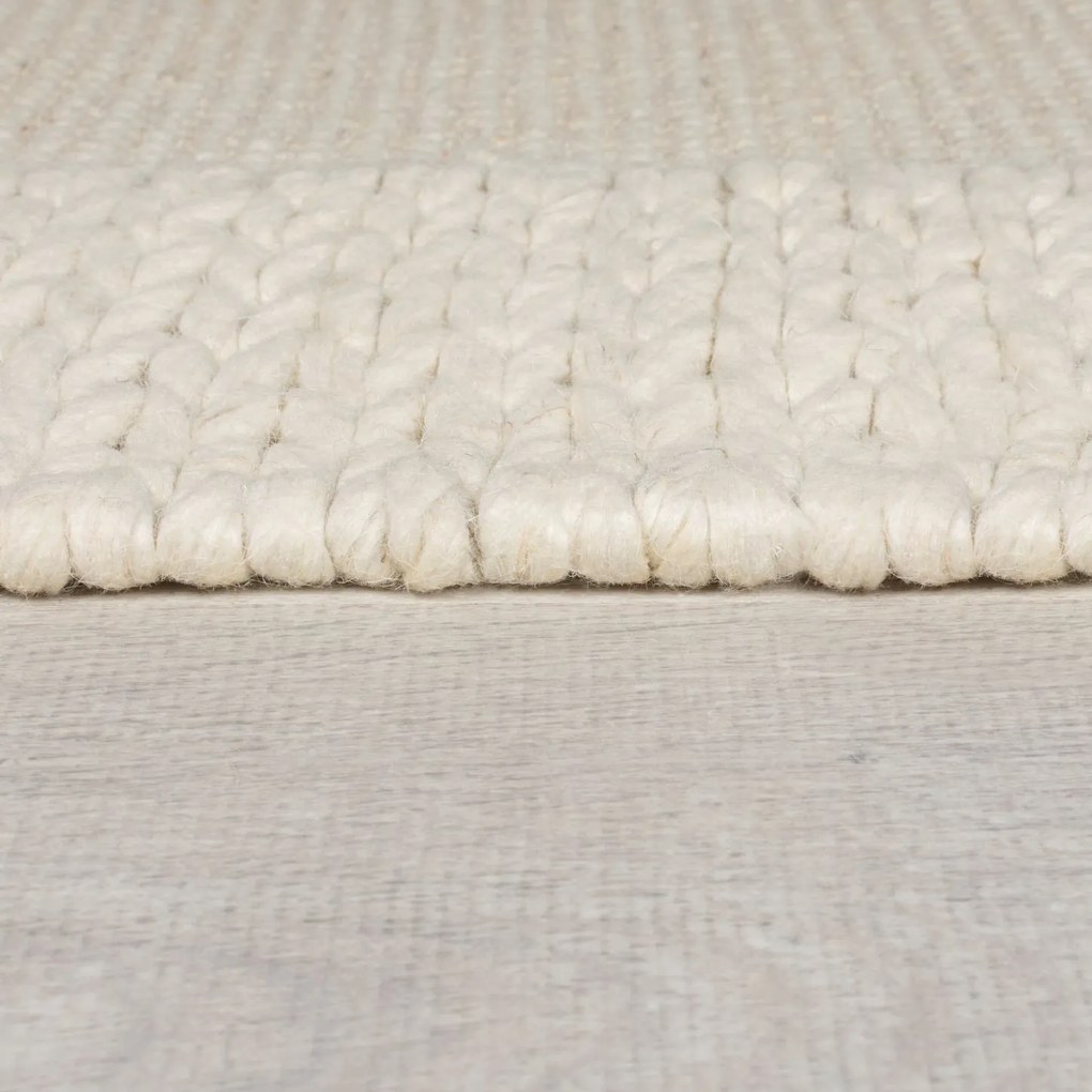 Kusový koberec Rue Plait Natural, 200x290, biela, obývacia izba, Flair Rugs