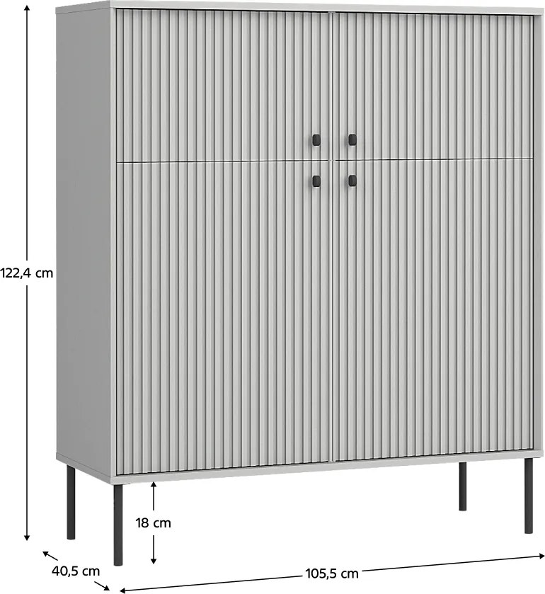 Skříňka ARIS 2D2D, šedá