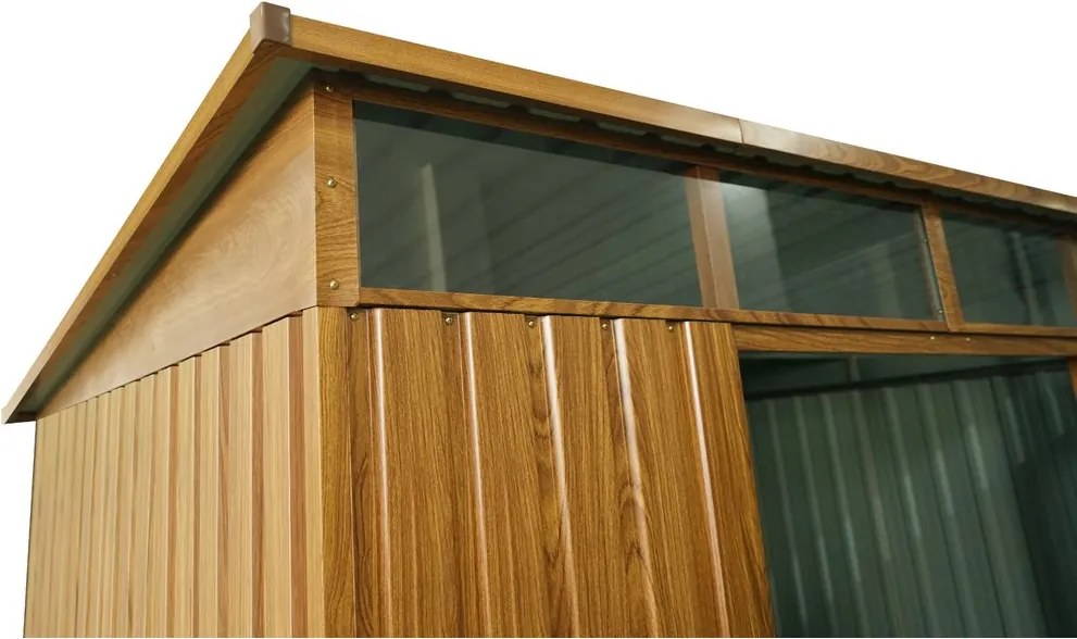 Zahradní domek BestBerg ZDSL-4D / 4,6 m² / 238 x 194 x 202 cm / dekor dřevo/hnědá