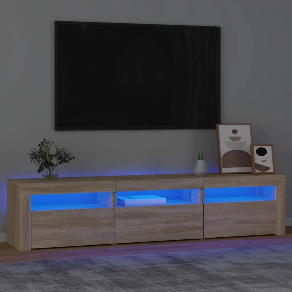 vidaXL TV skříňka s LED osvětlením dub sonoma 180x35x40 cm