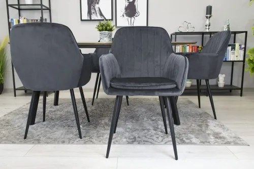 Bestent Sametová stolička Dark Grey VELVET