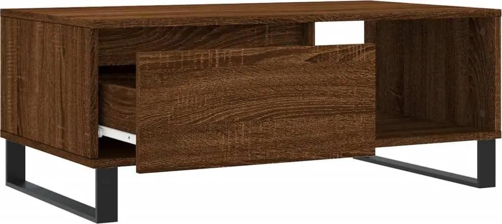 vidaXL Konferenční stolek 90x50x36,5 cm kompozitní dřevo [830579] Barva: hnědý dub