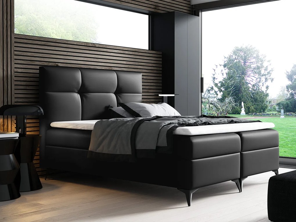 Kontinentální postel Fresina 180x200, černá