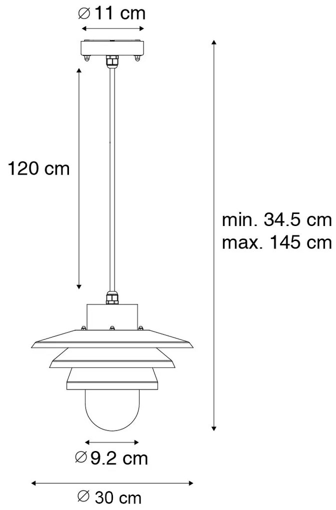 Designové venkovní závěsné svítidlo černé IP44 - Morty