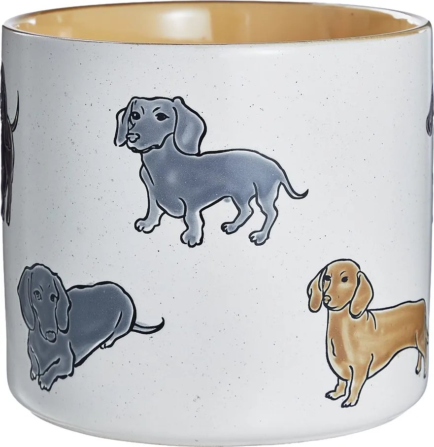 DOG LOVER Květináč jezevčík 18 cm - béžová