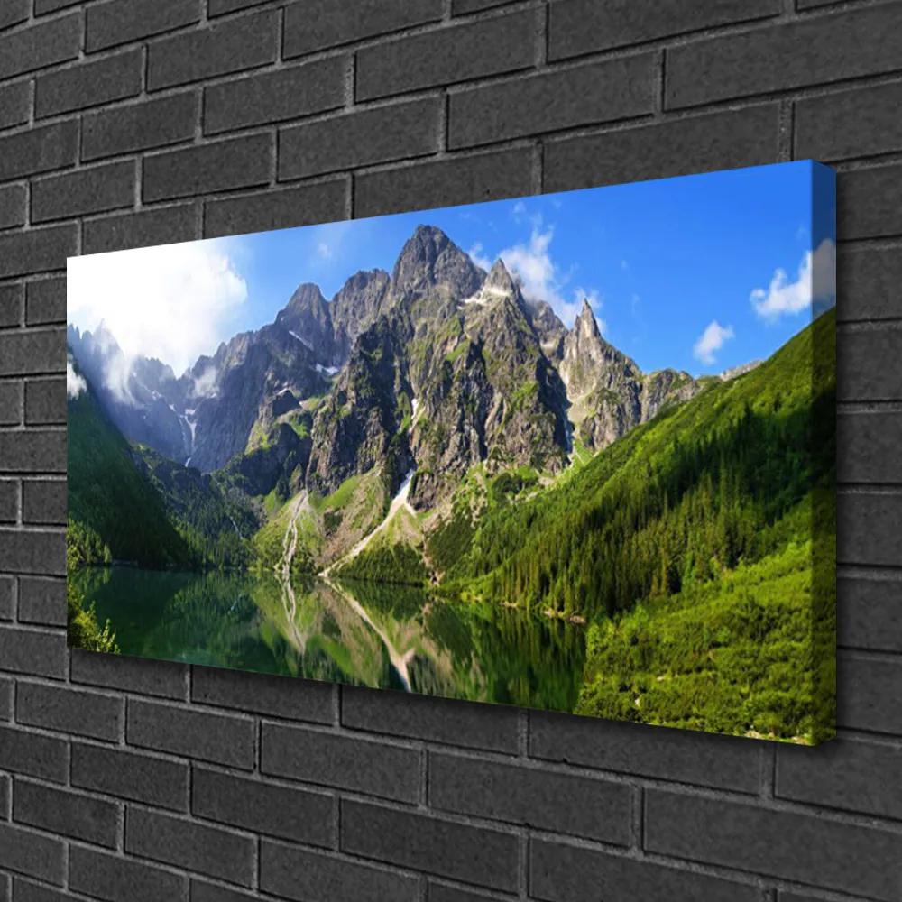 Obraz na plátně Tatry Hory Mořské Oko Les 125x50 cm