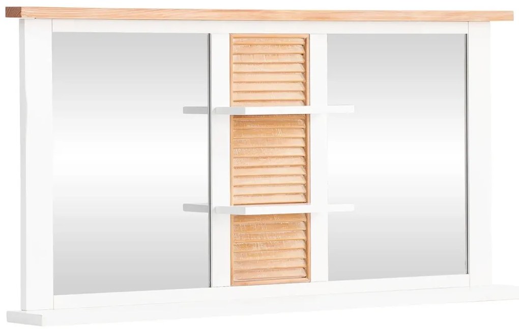 furniture-nabytek.cz - 2dílná koupelnová sada Caprino, masivní borovice/MDF, lakovaná, bílá/hnědá
