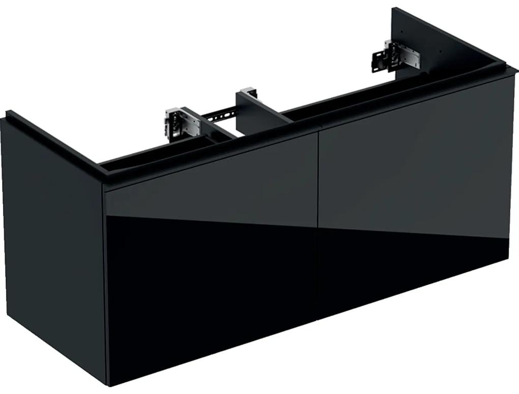Geberit Acanto - Umyvadlová skříňka, 1190x476x535 mm, 2 zásuvky, zápachová uzávěra, černá 502.355.16.1