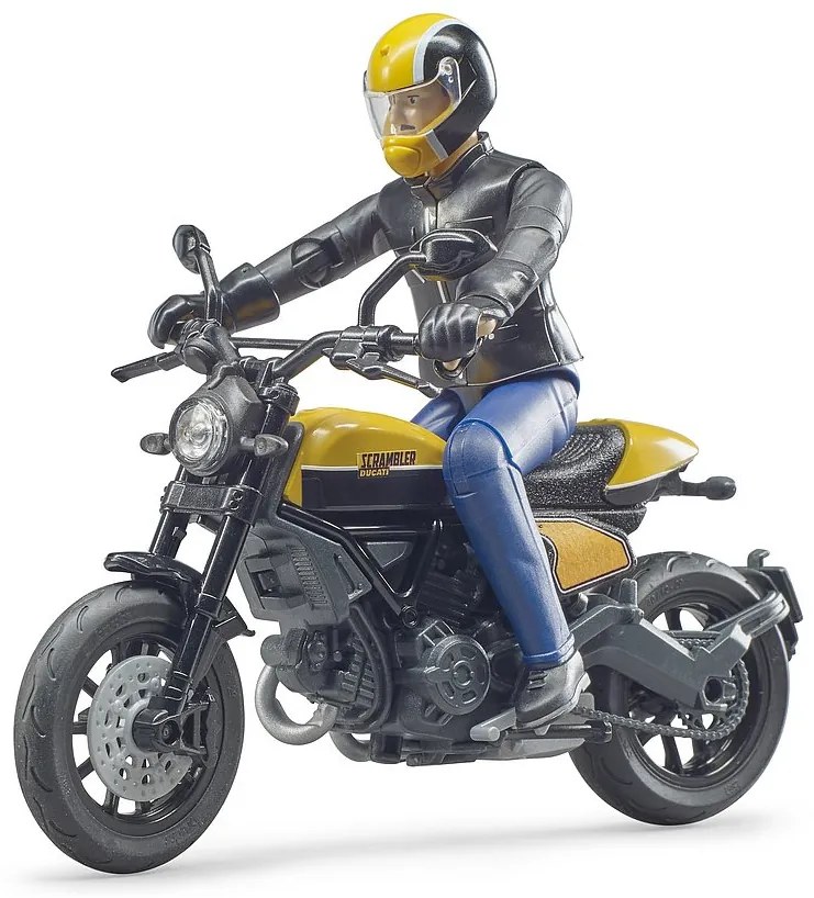 Bruder 63053 BWORLD Motocykl Scrambler Ducati Cafe Racer s jezdcem