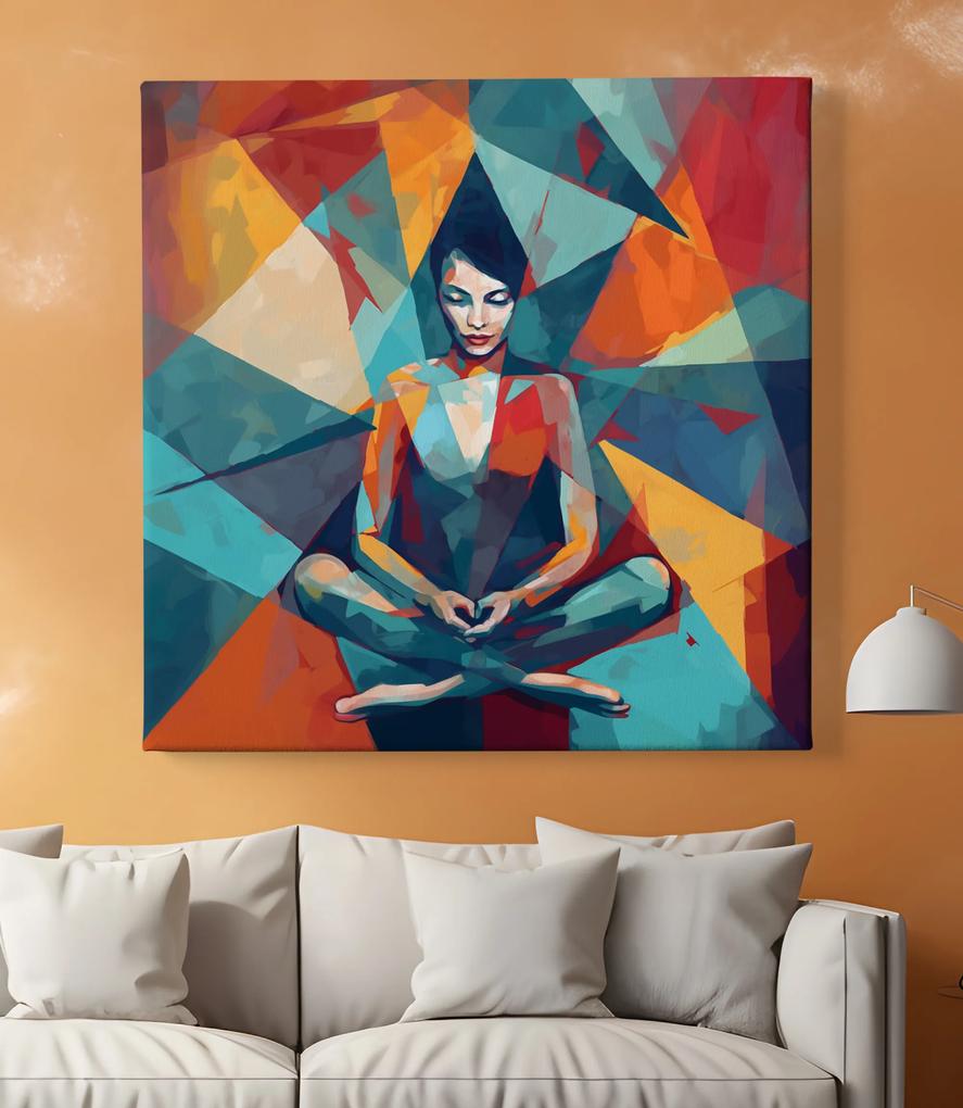Obraz na plátně - Meditace, abstrakce, žena, ticho v bouři FeelHappy.cz Velikost obrazu: 100 x 100 cm