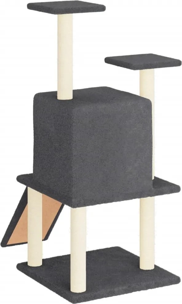 Škrabadlo pro kočky se sisalovými sloupky tmavě šedé 110 cm 172039