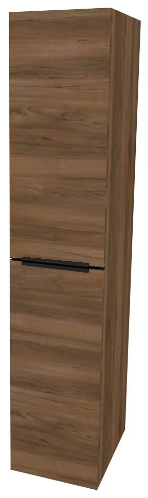 Mereo Mereo, Mailo, koupelnová skříňka vysoká 170 cm, černé madlo, Multidecor, CN594LPBOPT2