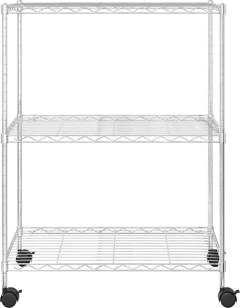 3patrový úložný regál na kolečkách 60 x 35 x 81 cm chrom 150 kg 324625