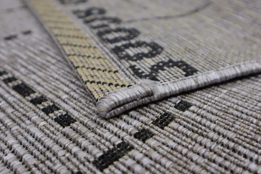 Devos Caby (DC Carpets), Kusový koberec FLOORLUX Silver/Black 20008 – na ven i na doma, 120x170, šedá, chodba / předsíň