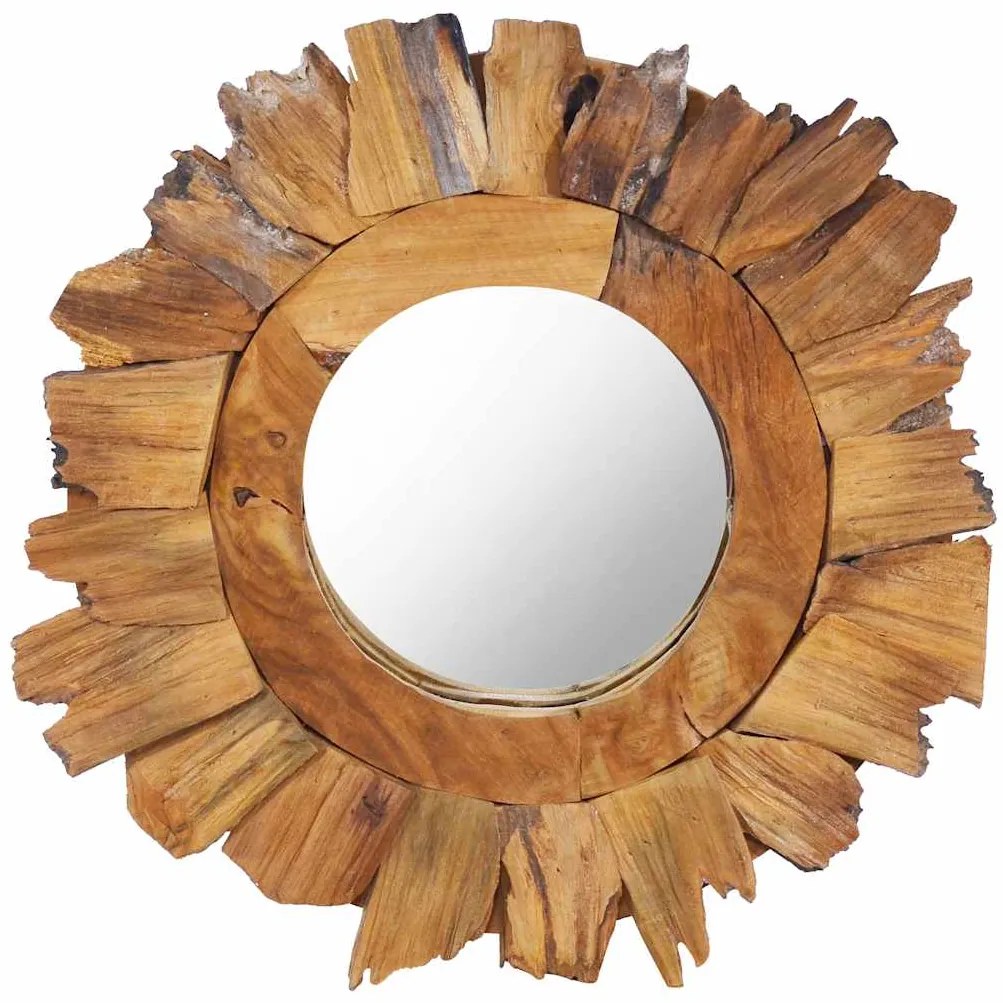 Nástěnné zrcadlo 40 cm teak kulaté 288803