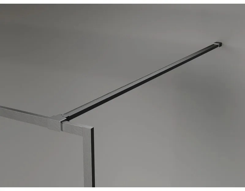 Mexen Kioto-XF, sprchová zástěna s rámem 130 x 202 cm, 10mm šedé sklo, grafitový profil, 800-130-104-66-40-X