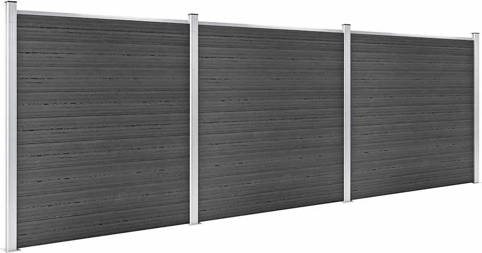 Set plotových dílců WPC 526 x 186 cm černý 3070430