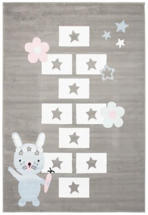 Chemex Dětský koberec skákací panák s králíčkem, 2 barvy, různé rozměry Barva: Šedá, Rozměr: 200x300cm