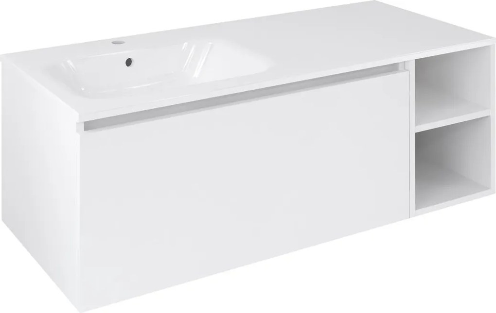 Sapho Lorea koupelnová skříňka pod umyvadlo 120 x 46 x 51,5 cm (90+30Pcm) levá bílá mat LE090-3131-L-04