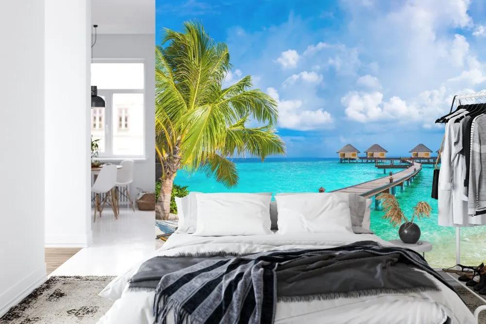 Fototapeta Tropické Prázdninové Domy Na Maledivách Hladký vinyl 450x300