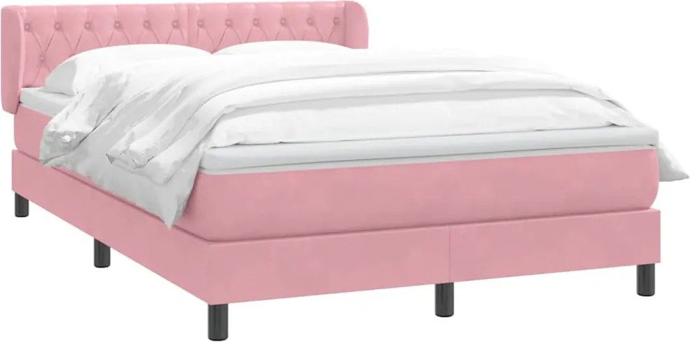 Box spring postel s matrací růžová 160x210 cm samet 3317786