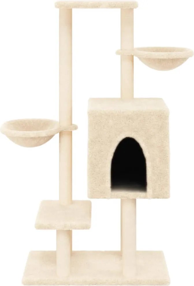 Škrabadlo pro kočky se sisalovými sloupky krémové 117 cm 172118