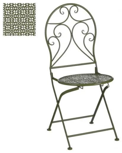 Zahradní kovová židle, NETA, tmavě zelená