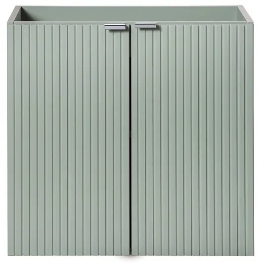 Závěsná skříňka Line Reed Green Pati s deskou a umyvadly 120 cm zelená/dub evoke