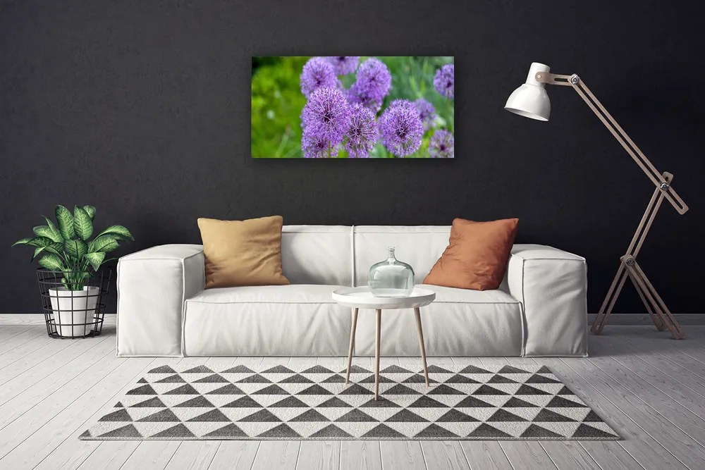Obraz na plátně Fialové Květiny Louka 120x60 cm