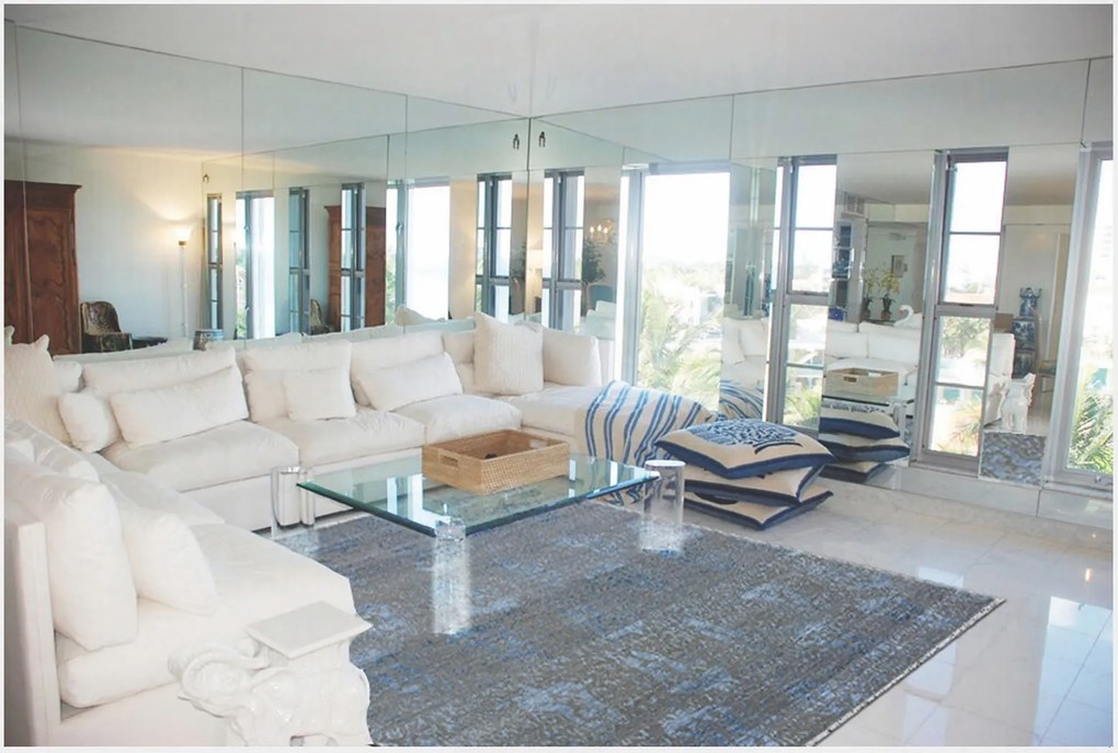 Diamond Carpets India, Ručně vázaný kusový koberec Diamond DC-EKT 10 Silver/blue, 180x275, modrá, chodba / předsíň