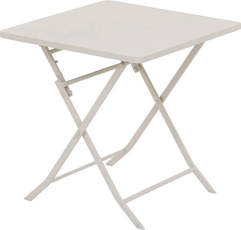 Kovový skládací stůl SUNNY 70x70 cm (ivory)