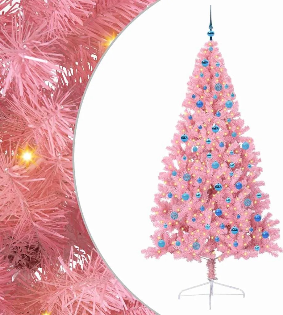 Umělý osvětlený vánoční stromeček Růžová 240 cm PVC 3397109