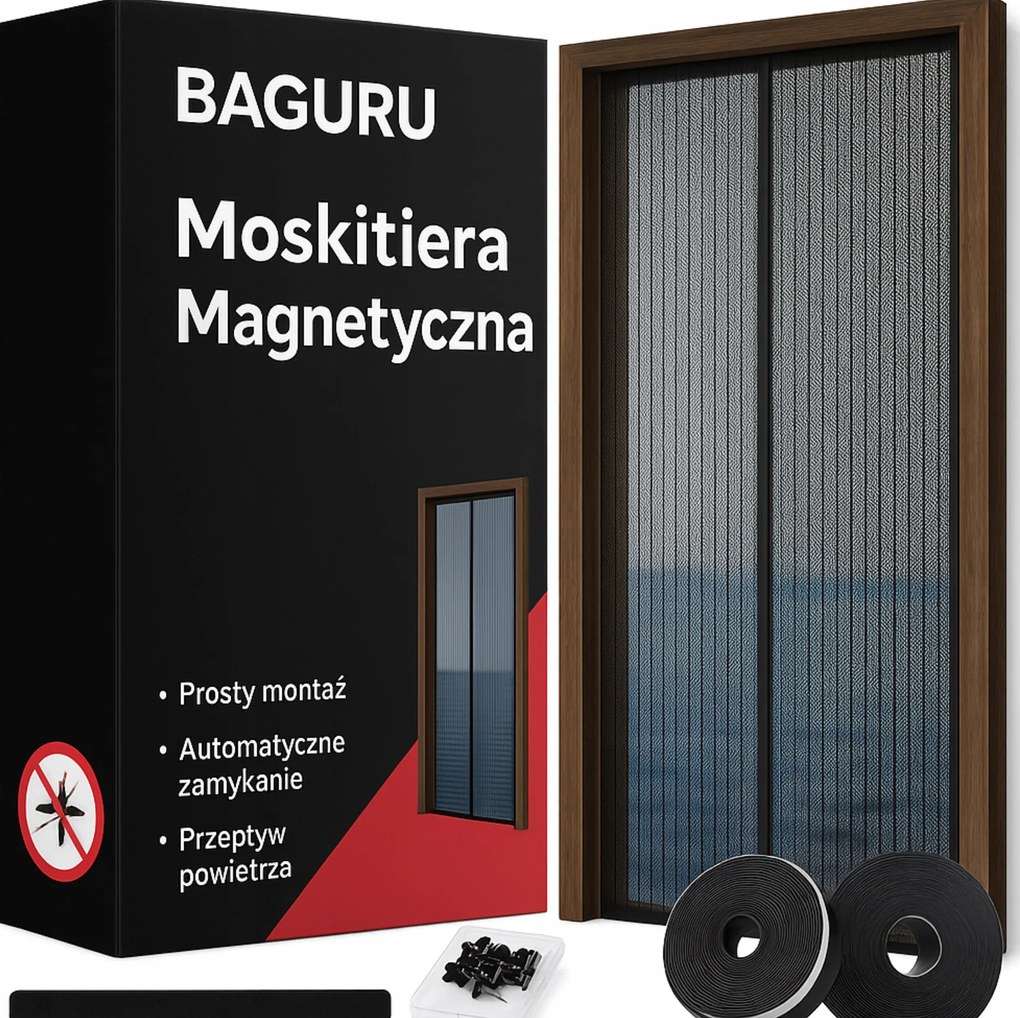 Moskytiéra Na Balkonové Dveře Velký Magnet Závěs Těsná Záclona 90x230 cm