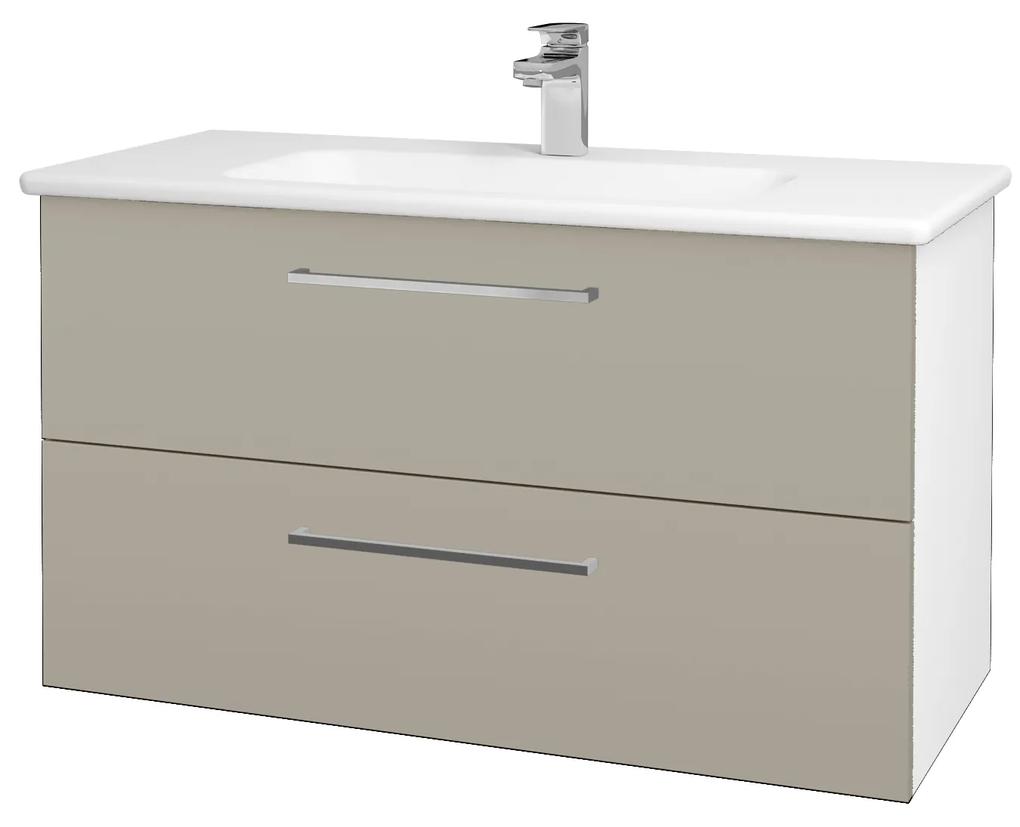 Dřevojas Koupelnová skříň GIO SZZ2 100 Varianta: N01 Bílá lesk / Úchytka T02 / N07 Stone
