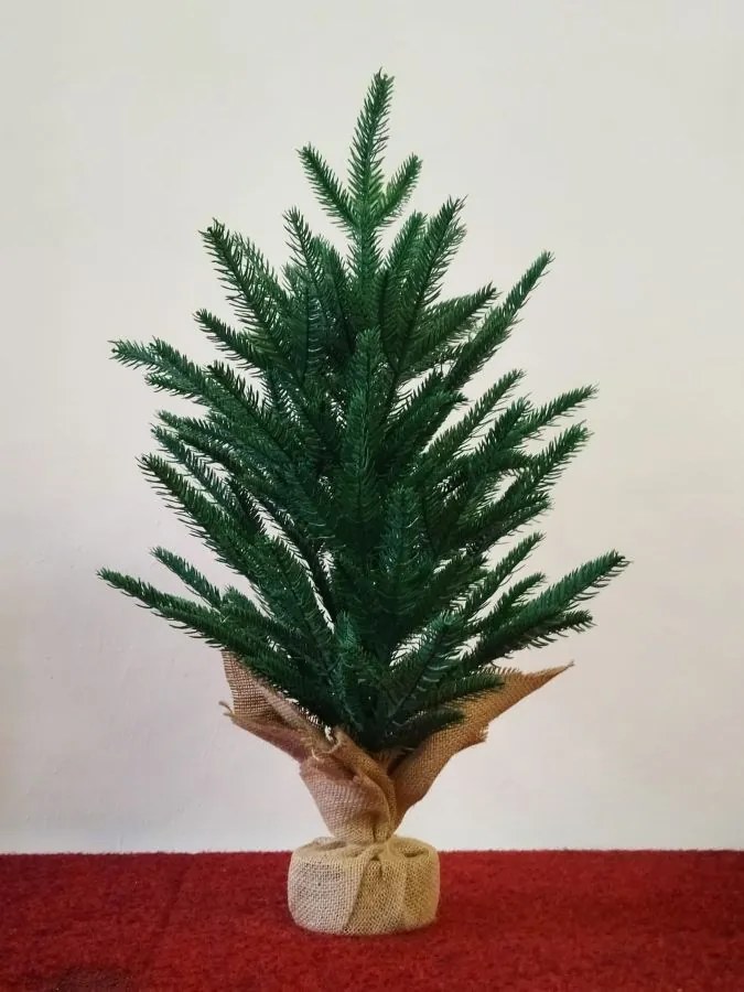 Vánoční stromeček umělí s jehličím 57 cm, plast a kov, IP20 do interiéru