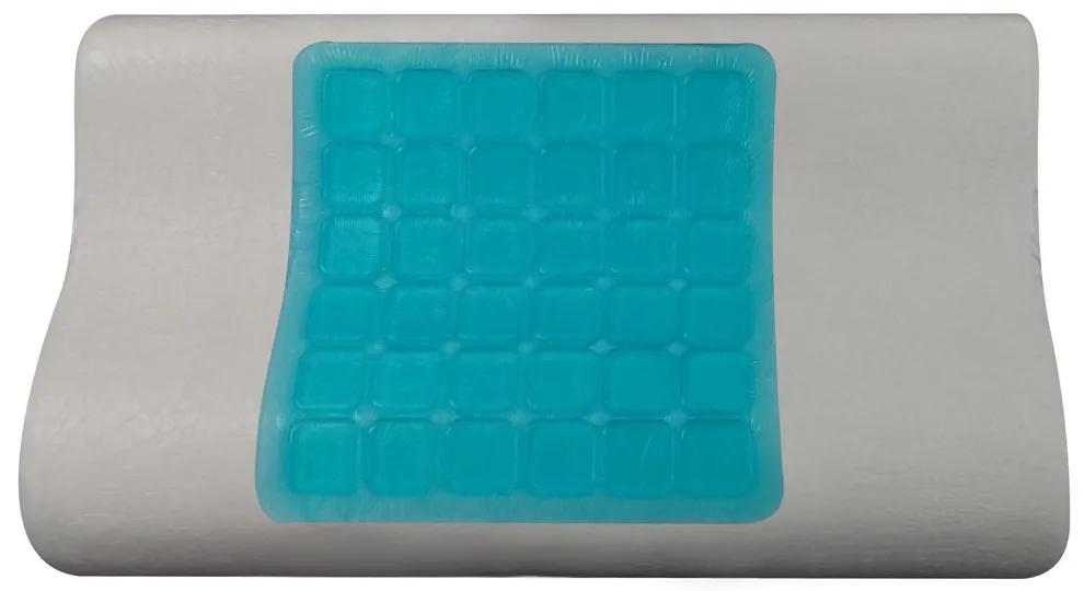 VISCOPUR Anatomický polštář VISCOPUR® COOL GEL s gelovou vrstvou profilovaný - 40x60 cm | akce 1+1 (2ks)