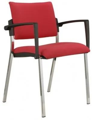 Alba Konferenční židle SQUARE čalouněná / černý plast bez područek Barva kostry chromová kostra GALERIE - Čalounění Alba KŮŽE / KŮŽE
