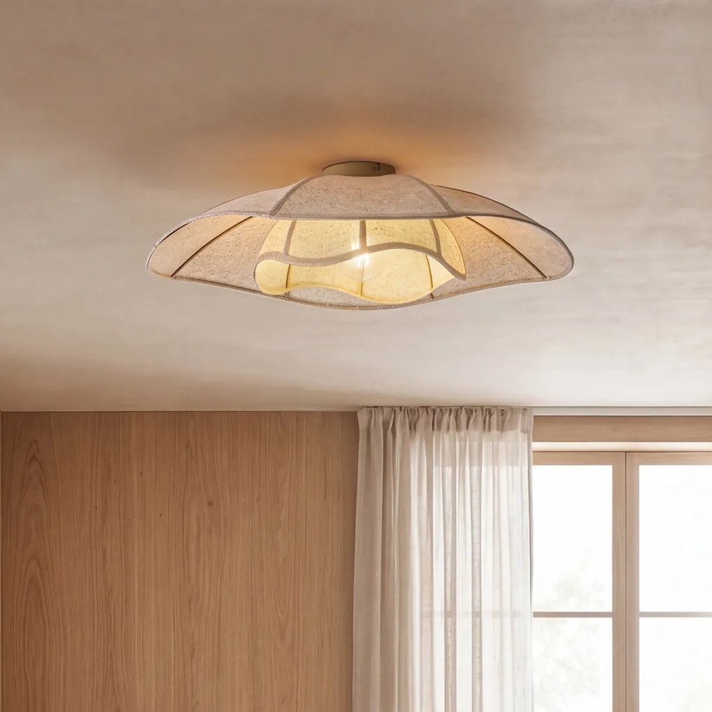 Stropní svítidlo Japandi béžová látka 70 cm - Haru