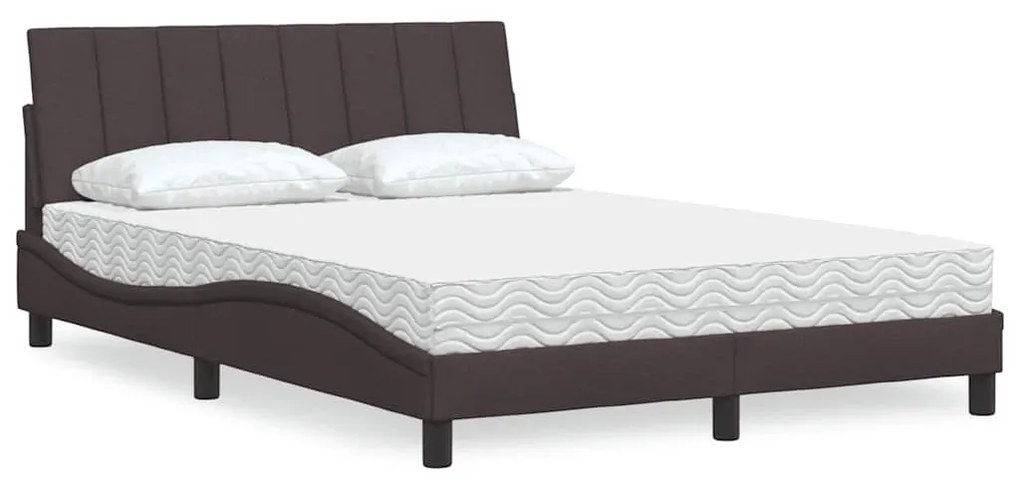 Postel s matrací Hanko tmavě hnědá 140 x 190 cm textil 3310527