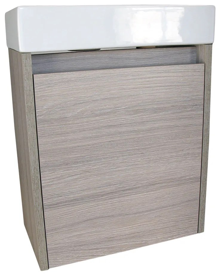 Comodo Koupelnová skříňka závěsná s keramickým umyvadlem Marta 40 Oak P/L