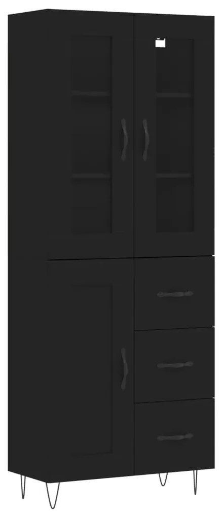 Skříň highboard černá 69,5 x 34 x 180 cm kompozitní dřevo - Default Title