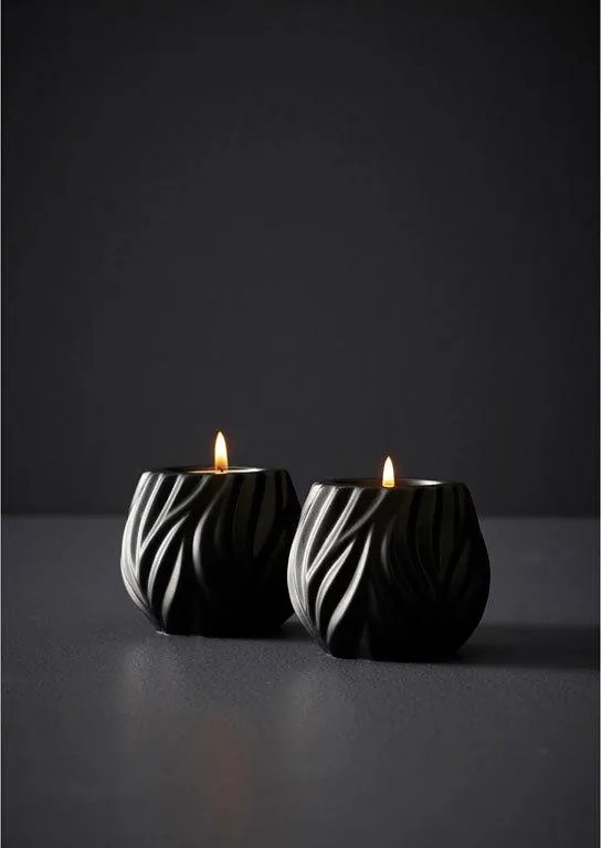 Morsø Stojánek na čajovou svíčku Flame (sada 2 ks) Black