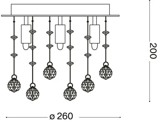 Ideal Lux - LED Kř. stropní svítidlo MOONLIGHT 5xG9/3W/230V pr. 26 cm zlatá